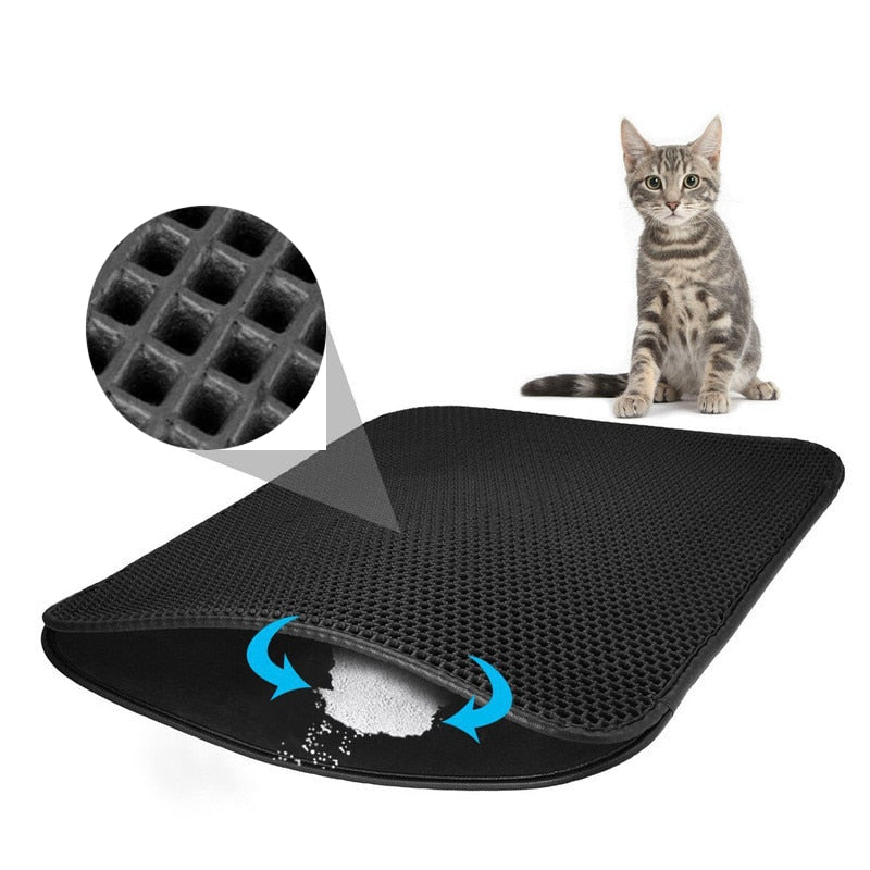 "Black Hole" Waterproof Cat Litter Mat - EVA Double Layered – Cats Krazy